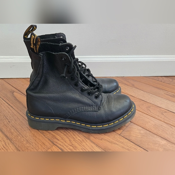 Dr. Martens | Shoes | Doc Martens Pascal Black Leather Combat Boots Sz ...